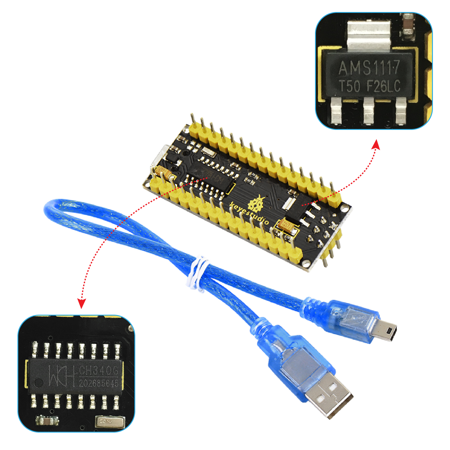 Nano Board Module with 328P Microcontroller and CH340 Chip Nano V3.0 for Arduino nano ch340g ...